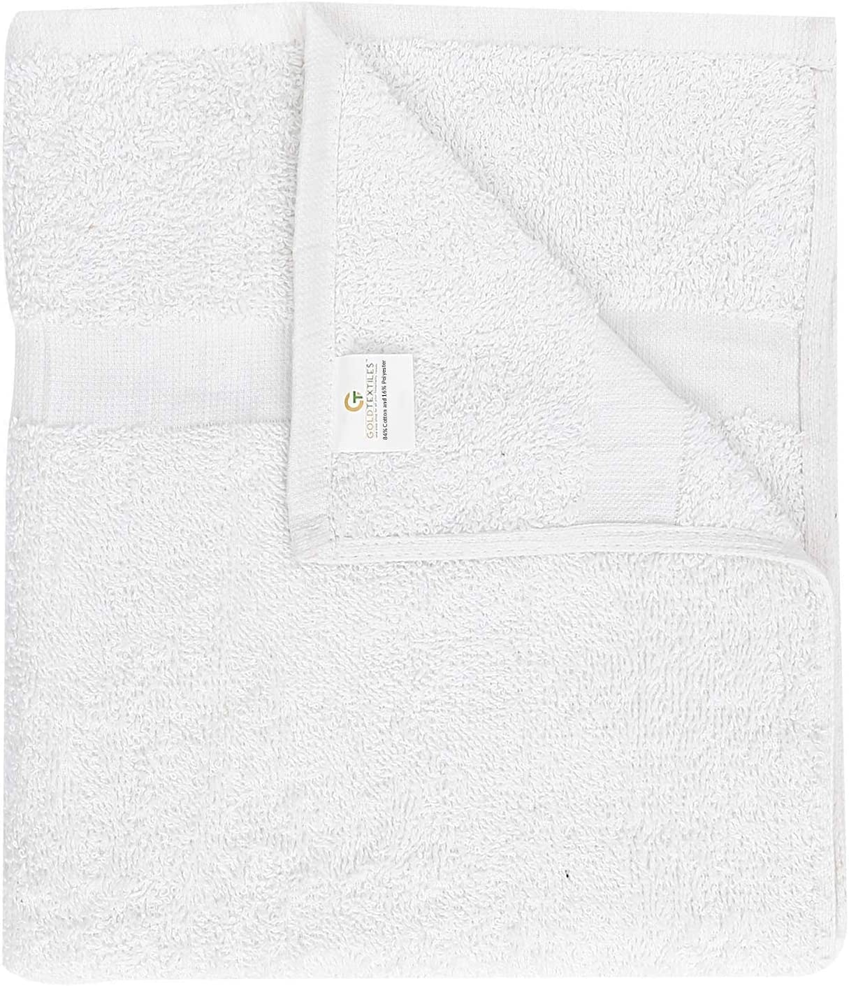 GOLD TEXTILES 60 Pack Economy White Bath Towels Bulk (22x44 Inches) Cotton Blend Multi-Purpose Hotel Towel for Commercial and Home Use – Lightweight, Easy Care & Quick Drying Towels