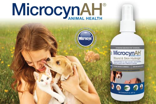 Manna Pro MicrocynAH Wound and Skin Care Hydrogel for Dogs | Non-Toxic Spray Formulated to Clean Wounds | Veterinarian Recommeneded Non-Toxic Formula | 8oz