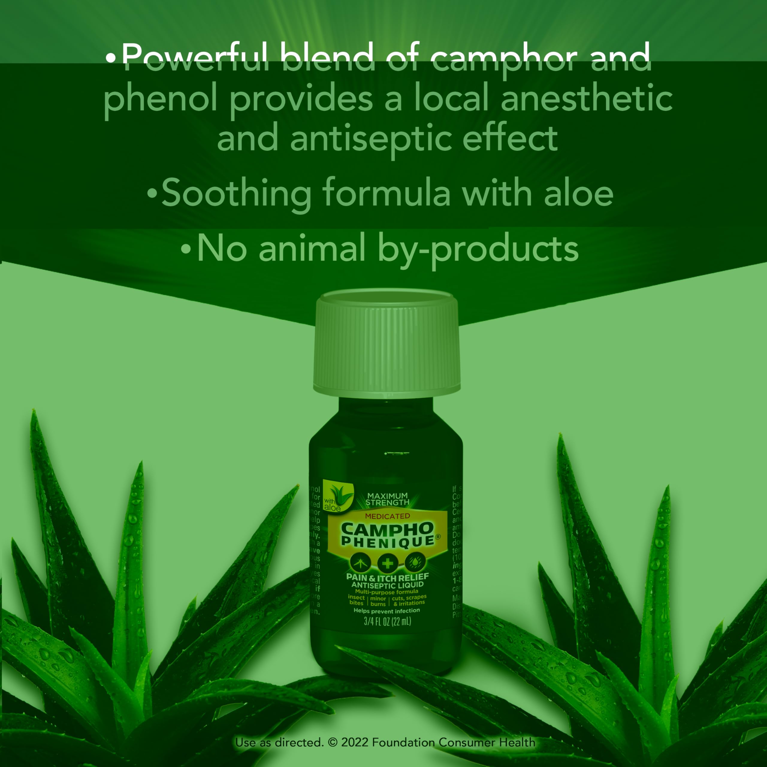 Campho Phenique Maximum Strength Antiseptic Liquid, Pain Relief and Anti-Itch Treatment, Provides Instant Relief From Bug Bites, Minor Cuts and Skin Irritations, 0.75 Oz