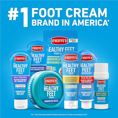 O'Keeffe's Healthy Feet Intense Renewal Cream with Alpha Hydroxy Acid; Softens and Exfoliates Extremely Dry; Callused Feet; 3oz Tube (Pack of 1)