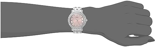 GUESS Stainless Steel + Pink Crystal Bracelet Watch. Color: Silver-Tone (Model: U1062L2)