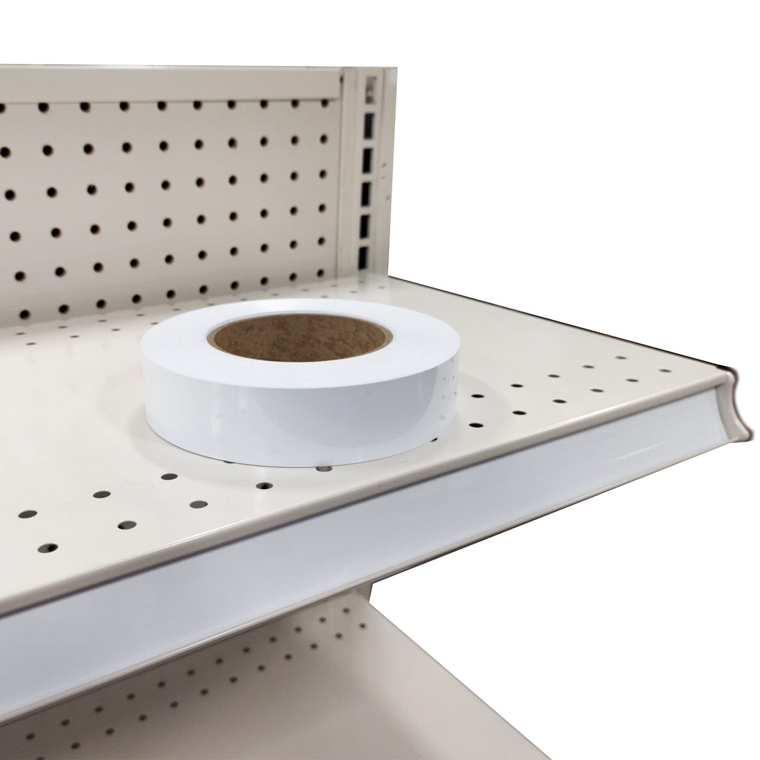 Decorative Gondola Shelving Vinyl Insert for Ticket Channel 130 FT. x 1.25 in. - White