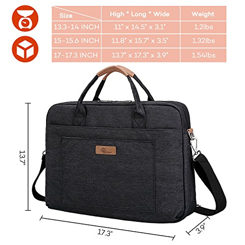 E-Tree Laptop Bag, 13.3 inch Shockproof Padded Laptop Case Briefcase Computer Bag Messenger Bag Work Bag 13-14 inch for Men Women Black