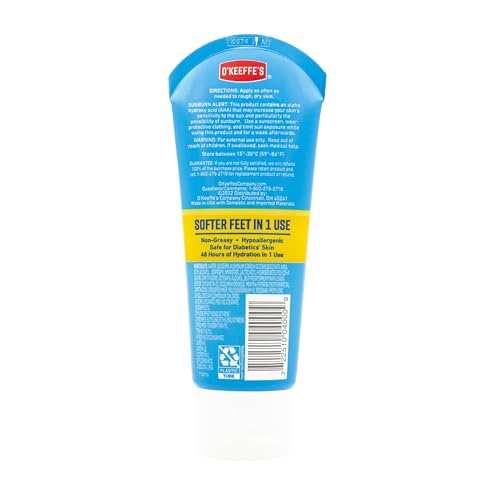 O'Keeffe's Healthy Feet Intense Renewal Cream with Alpha Hydroxy Acid; Softens and Exfoliates Extremely Dry; Callused Feet; 3oz Tube (Pack of 1)