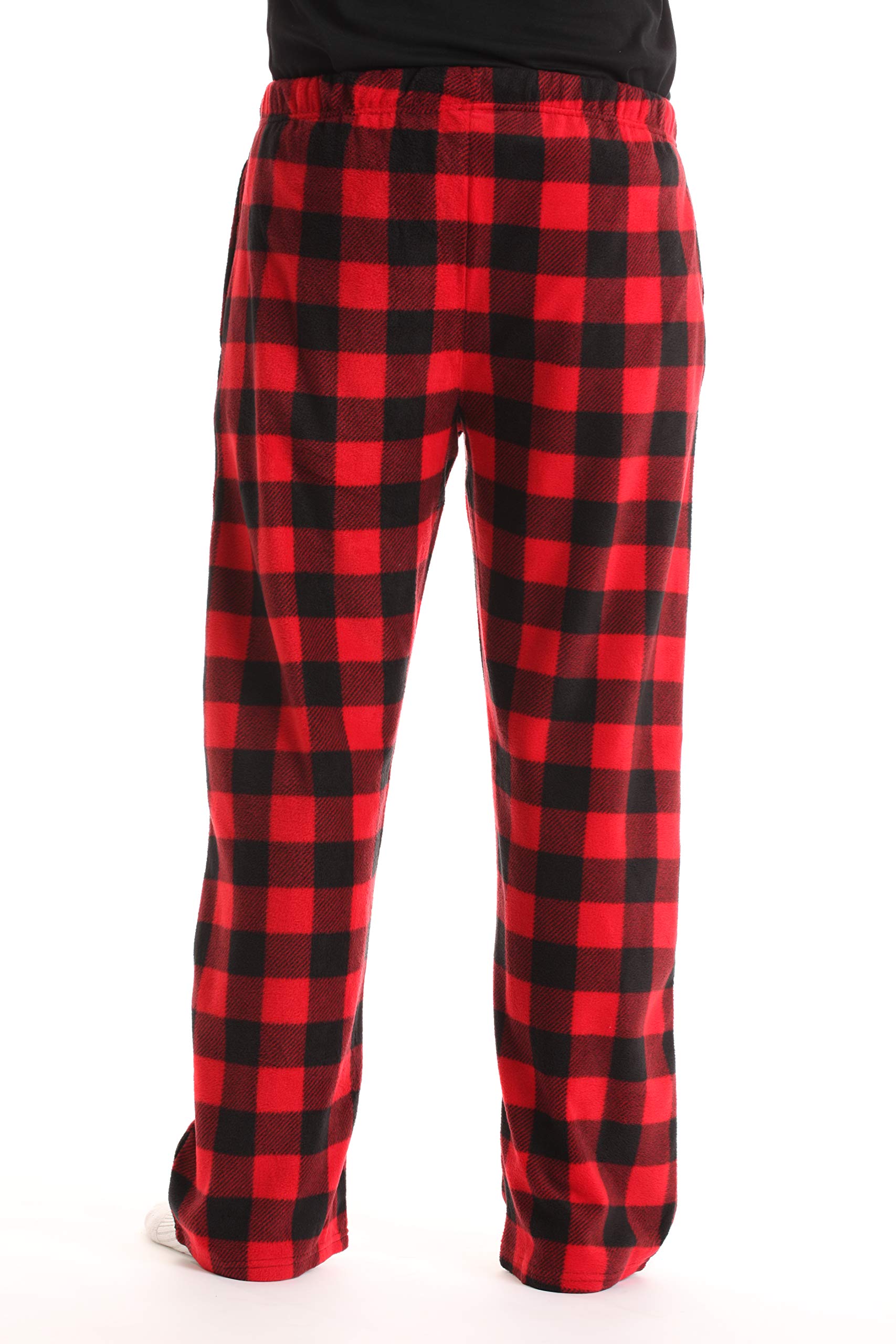 #FollowMe 45902-1A-XXL Polar Fleece Pajama Pants for Men/Sleepwear/PJs, Red Buffalo Plaid, XX-Large