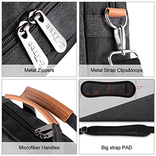 E-Tree Laptop Bag, 13.3 inch Shockproof Padded Laptop Case Briefcase Computer Bag Messenger Bag Work Bag 13-14 inch for Men Women Black