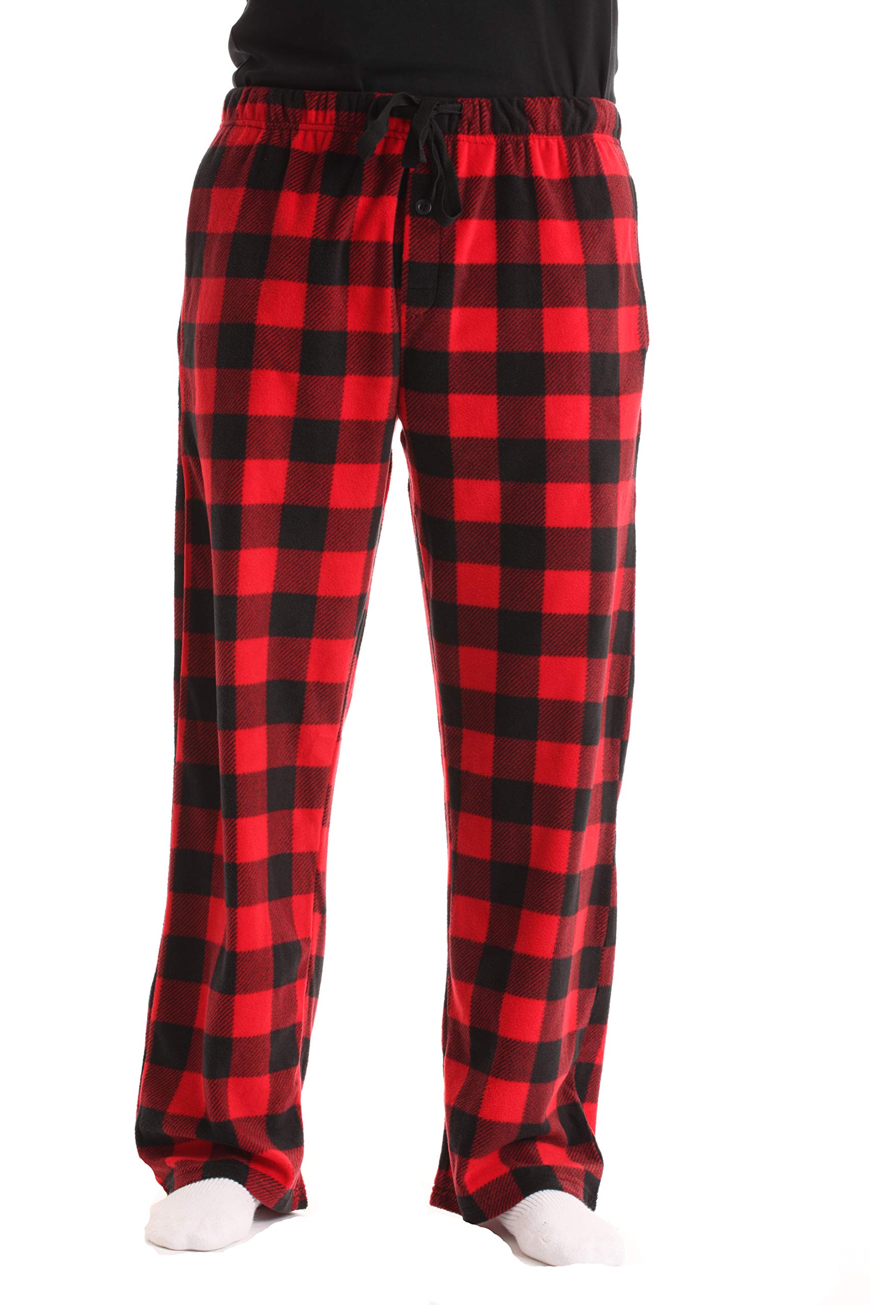 #FollowMe 45902-1A-XXL Polar Fleece Pajama Pants for Men/Sleepwear/PJs, Red Buffalo Plaid, XX-Large
