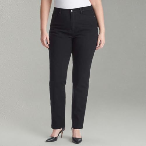Gloria Vanderbilt Ladies' Amanda Stretch Denim Jeans for Women, Tapered Womens Pants, Mom Jeans - Black 18