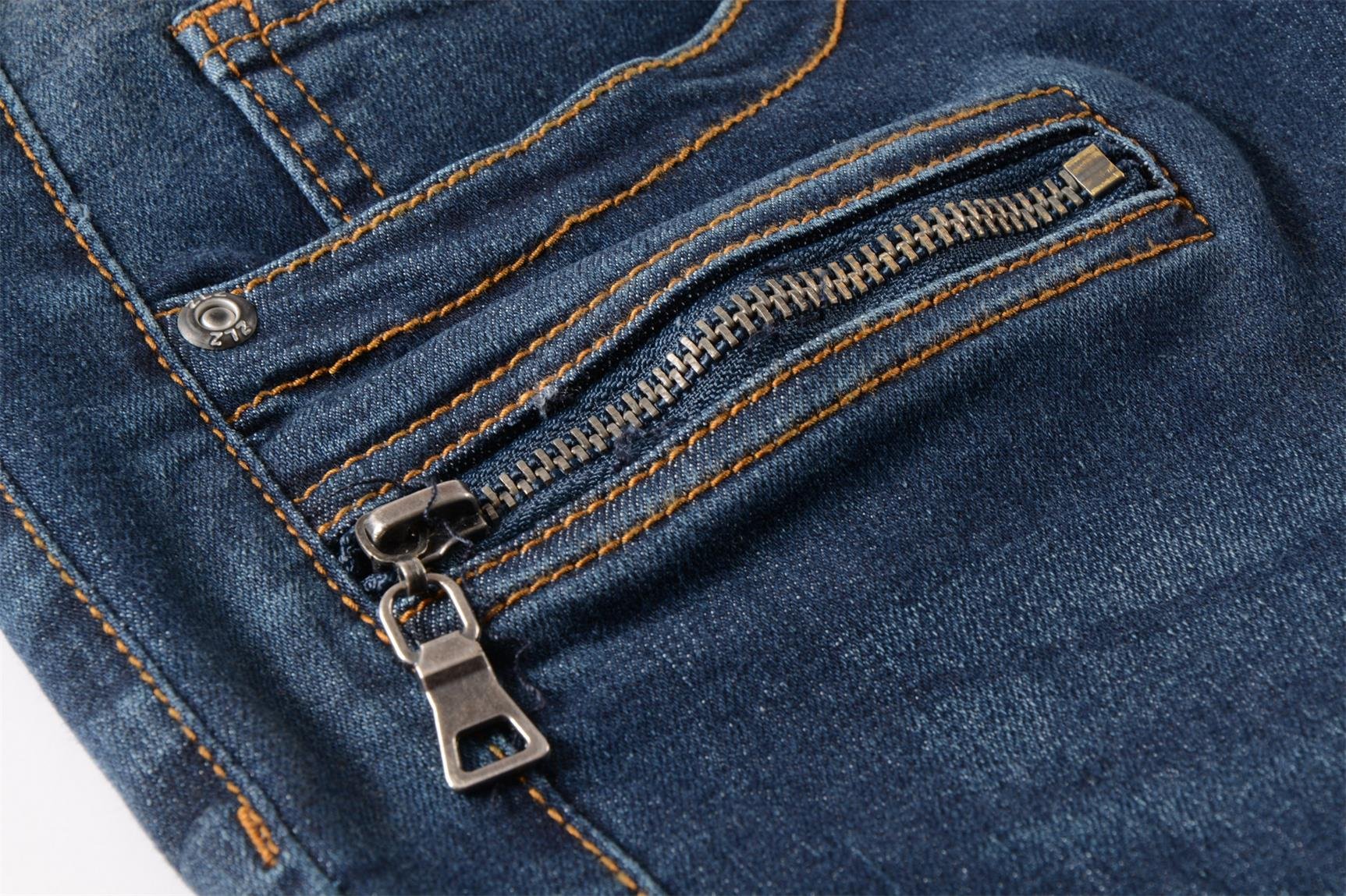 ZLZ Blue Biker Jeans for Men Slim Fit, Men's Comfy Stretch Ripped Distressed Biker Jeans Pants Rock, Designer Jeans, Size 34