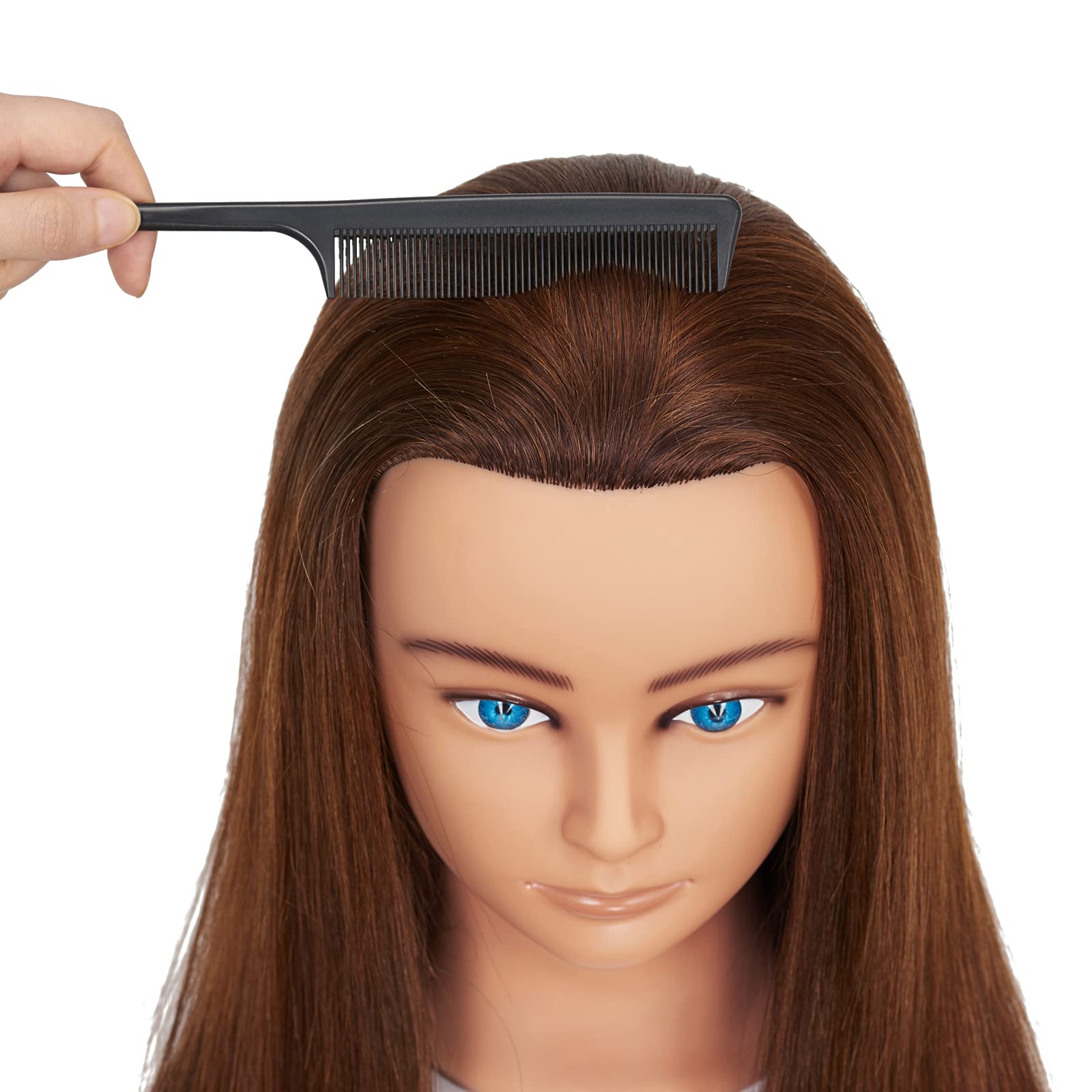 Traininghead 20-22" 100% Human hair Mannequin head Training Head Cosmetology Manikin Head Doll Head with free Clamp …