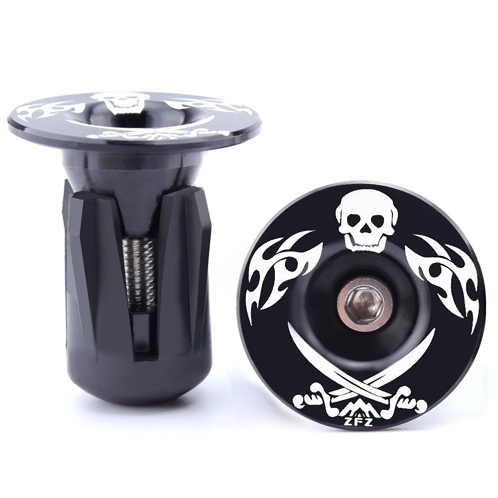 ZFZ Bicycle Handlebar Bar End Plugs Caps β Aluminum Handle Bar Ends Caps, Suitable for Most Bicycles Road Bike Mountain Bike BMX MTB Fixie(1 Pair)