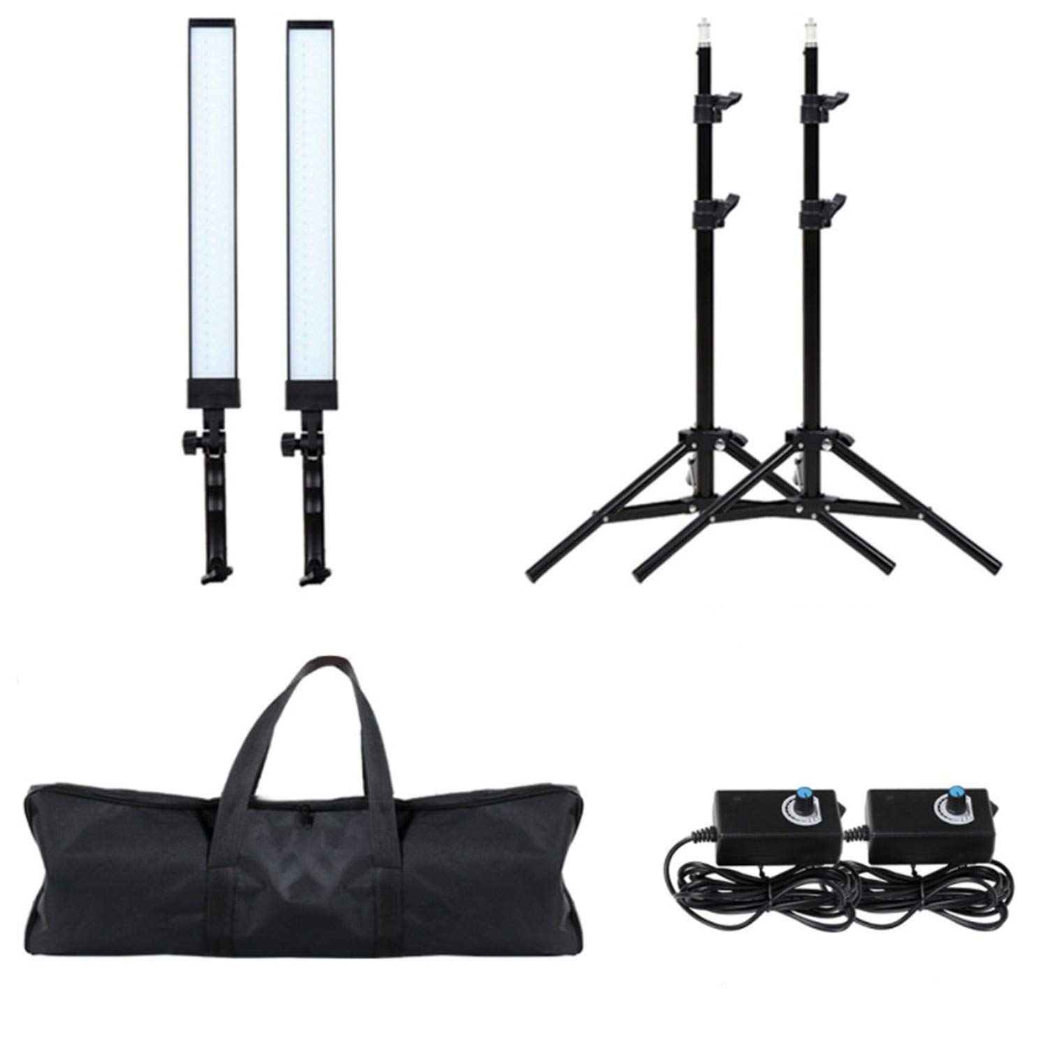 GIJUANRING Photography Lighting LED Studio Light 5600K Dimmable Photo Studio Video Light Kit with Tripod Stand for Portrait Video and Shooting