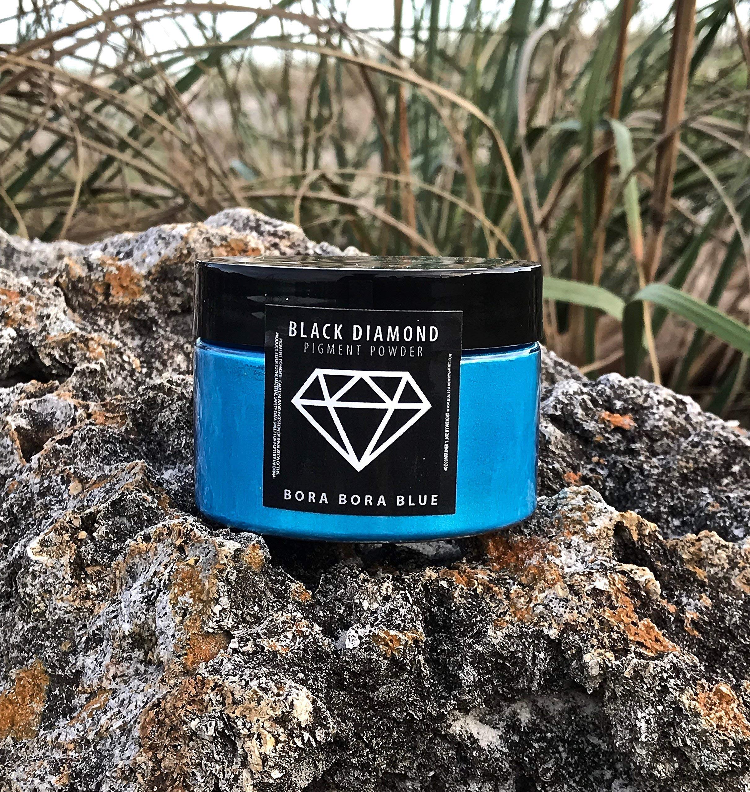 *Bora Bora* Blue Premium Black Diamond Mica Powder Pigments | Versatile DIY Arts and Crafts Additive | Ideal for Resin, Epoxy, Soap Making, Acrylic, Woodworking, and Bath Bombs