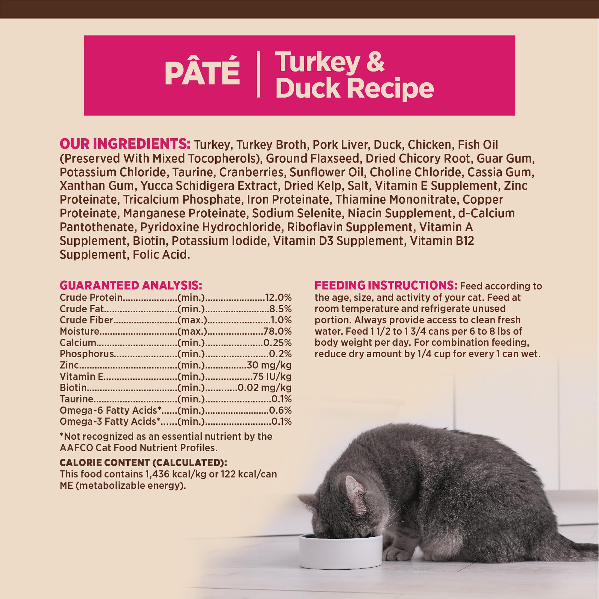 Wellness CORE Pate Adult Wet Cat Food, Natural, Protein-Rich, Grain Free, 3 Ounce, 12 Pack (Turkey & Duck)