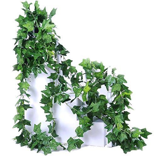 Botius 40 Ft Artificial Ivy Silk Vines Fake Hanging Plants High Simulation Garlands Greenery Chain for Home Wedding Wall Party Decoration, Pack of 5