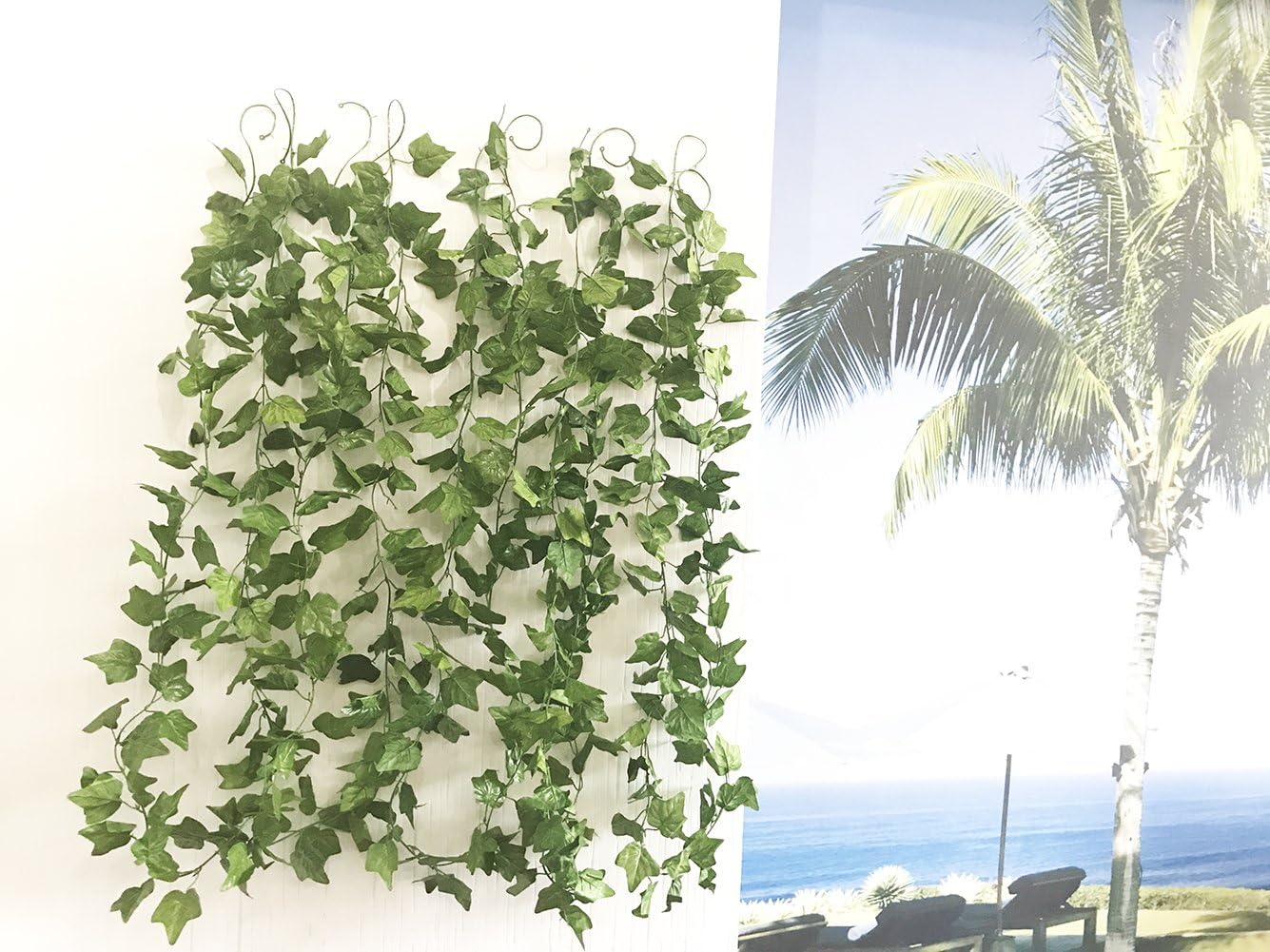 Botius 40 Ft Artificial Ivy Silk Vines Fake Hanging Plants High Simulation Garlands Greenery Chain for Home Wedding Wall Party Decoration, Pack of 5