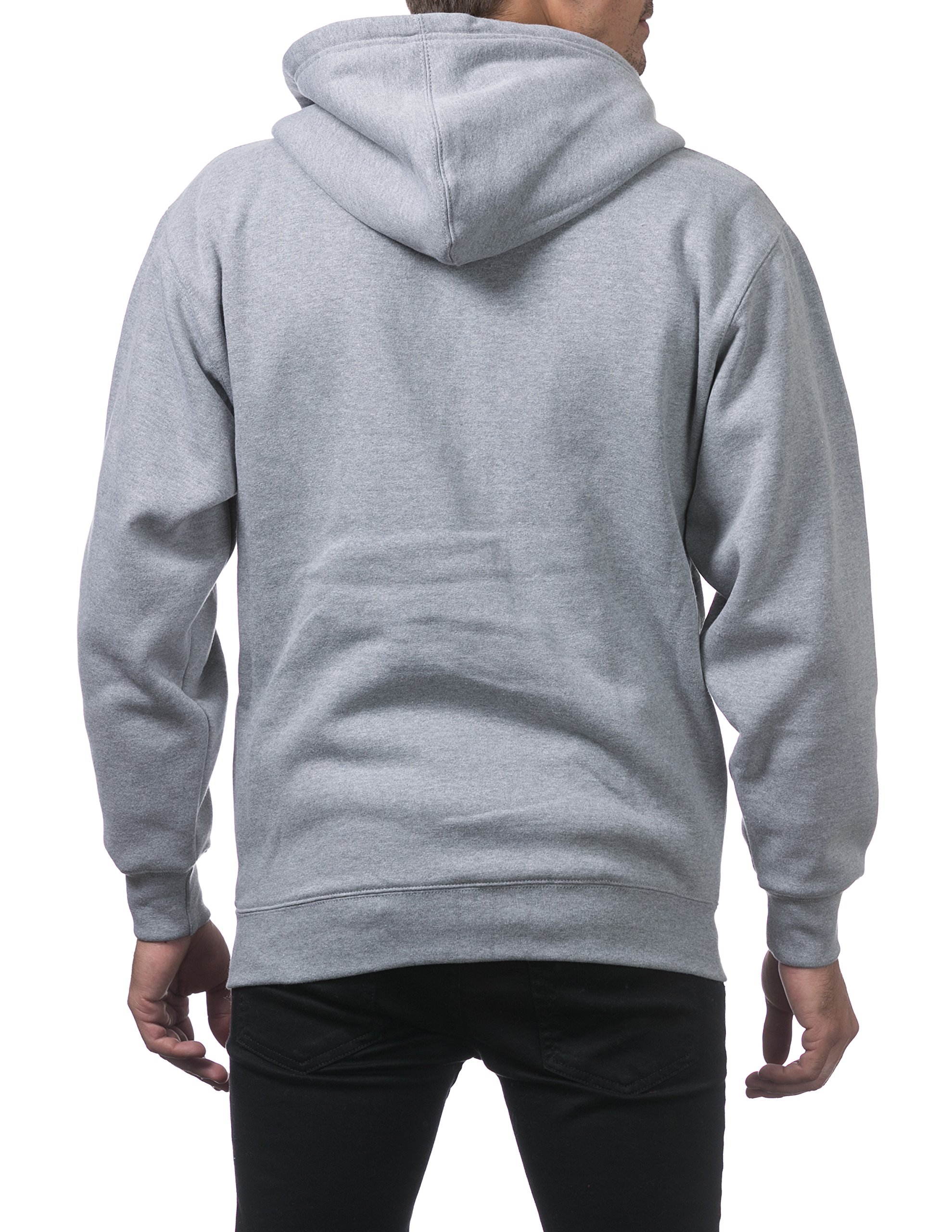 Pro Club Men's Heavyweight Full Zip Fleece Hoodie, Heather Gray, Large