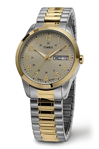 Timex Men's TW2P67400 South Street Sport Two-Tone/Champagne Extra Long Stainless Steel Expansion Band Watch