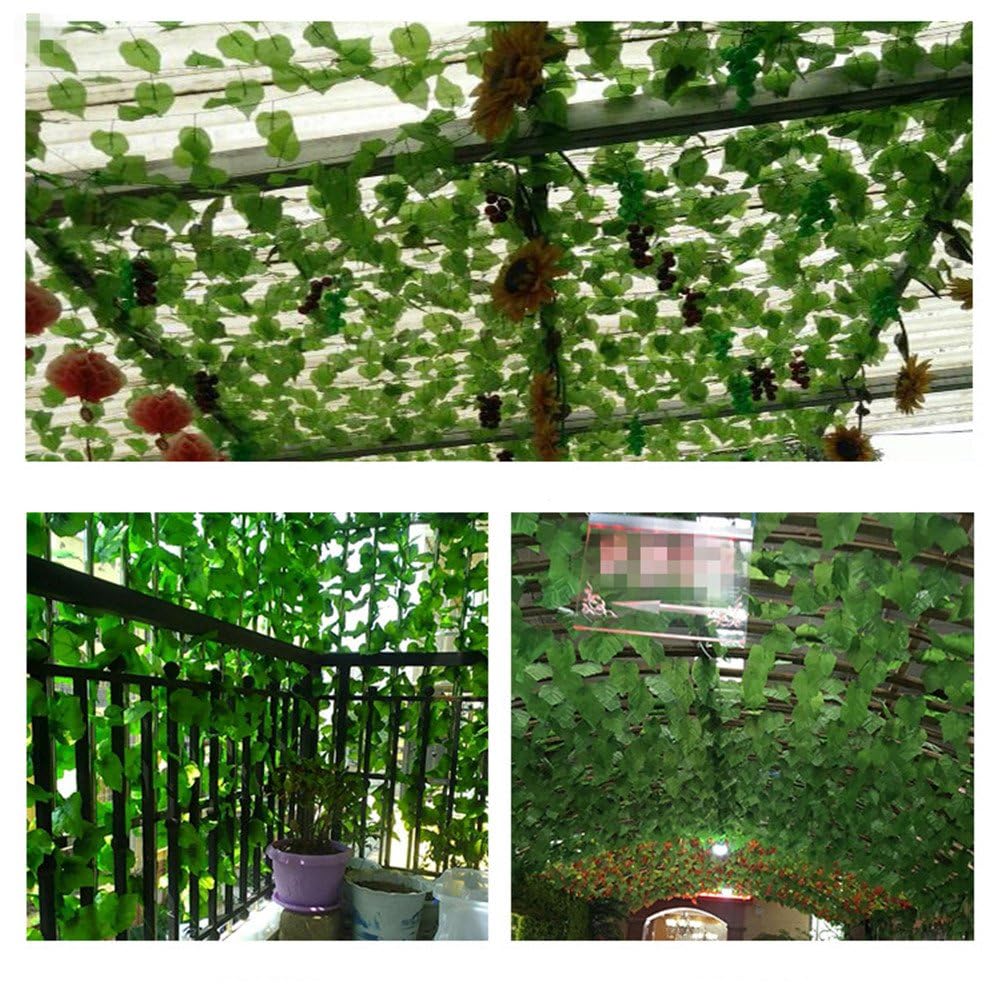 Botius 40 Ft Artificial Ivy Silk Vines Fake Hanging Plants High Simulation Garlands Greenery Chain for Home Wedding Wall Party Decoration, Pack of 5