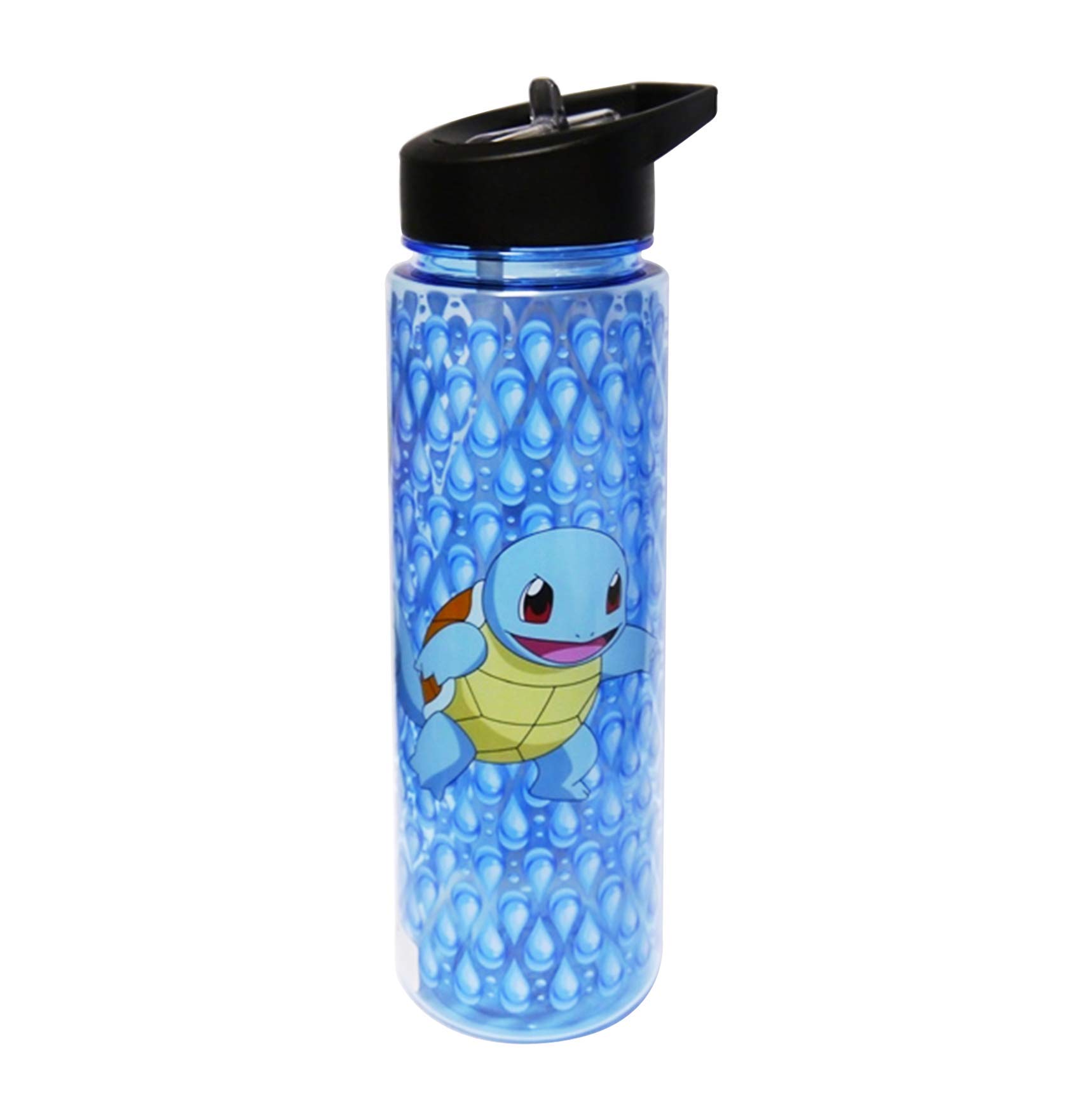 JUST FUNKY Pokemon Squirtle w/Water Droplets Plastic Water Bottle, BPA Free 24 oz Set of 1