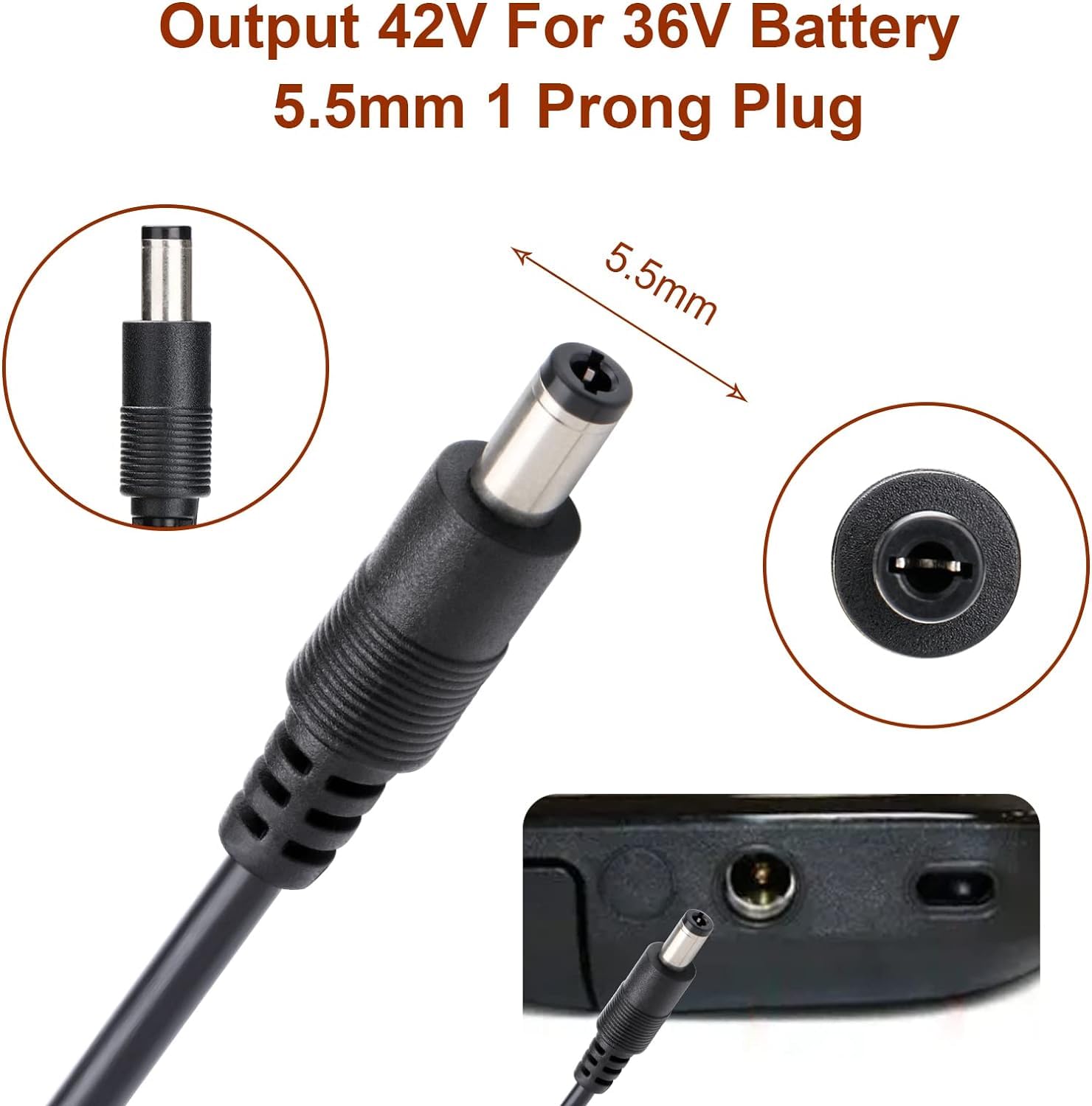 42V Electric Scooter Charger 36V PowerFast ReplacementLithium Battery Input Voltage AC 110V-240V cargador de patineta electrica Charger for Escooter Ebike