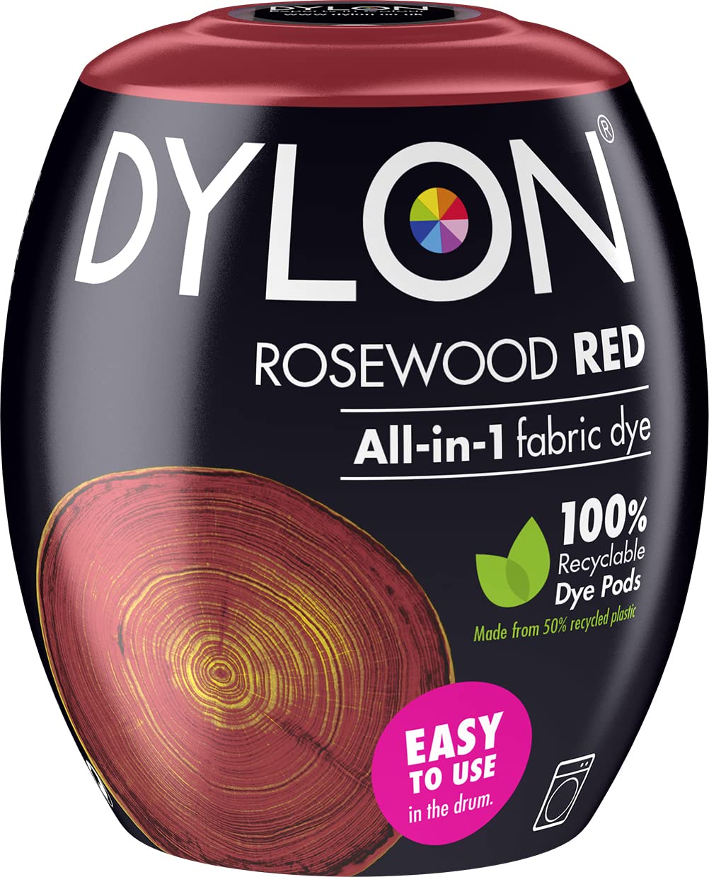 Dylon Washing Fabric Clothes Soft Furnishings Machine Dye Pod, 350 g (Pack of 1), Rosewood Red