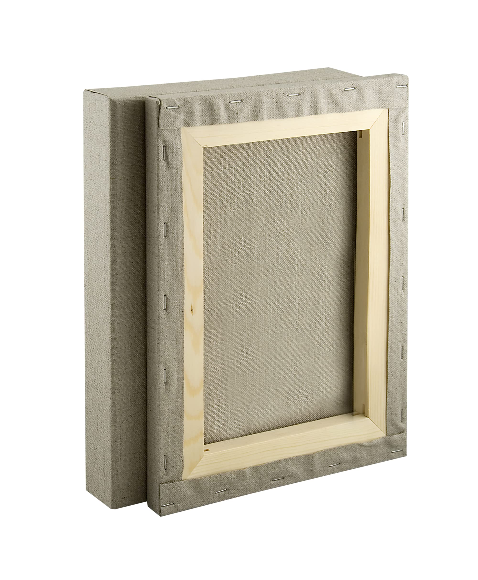 Senso Clear Primed Linen Stretched Canvas - Multi-Media Stretched Canvas for Oils, Acrylics, Pastels, & More! - 12x12"