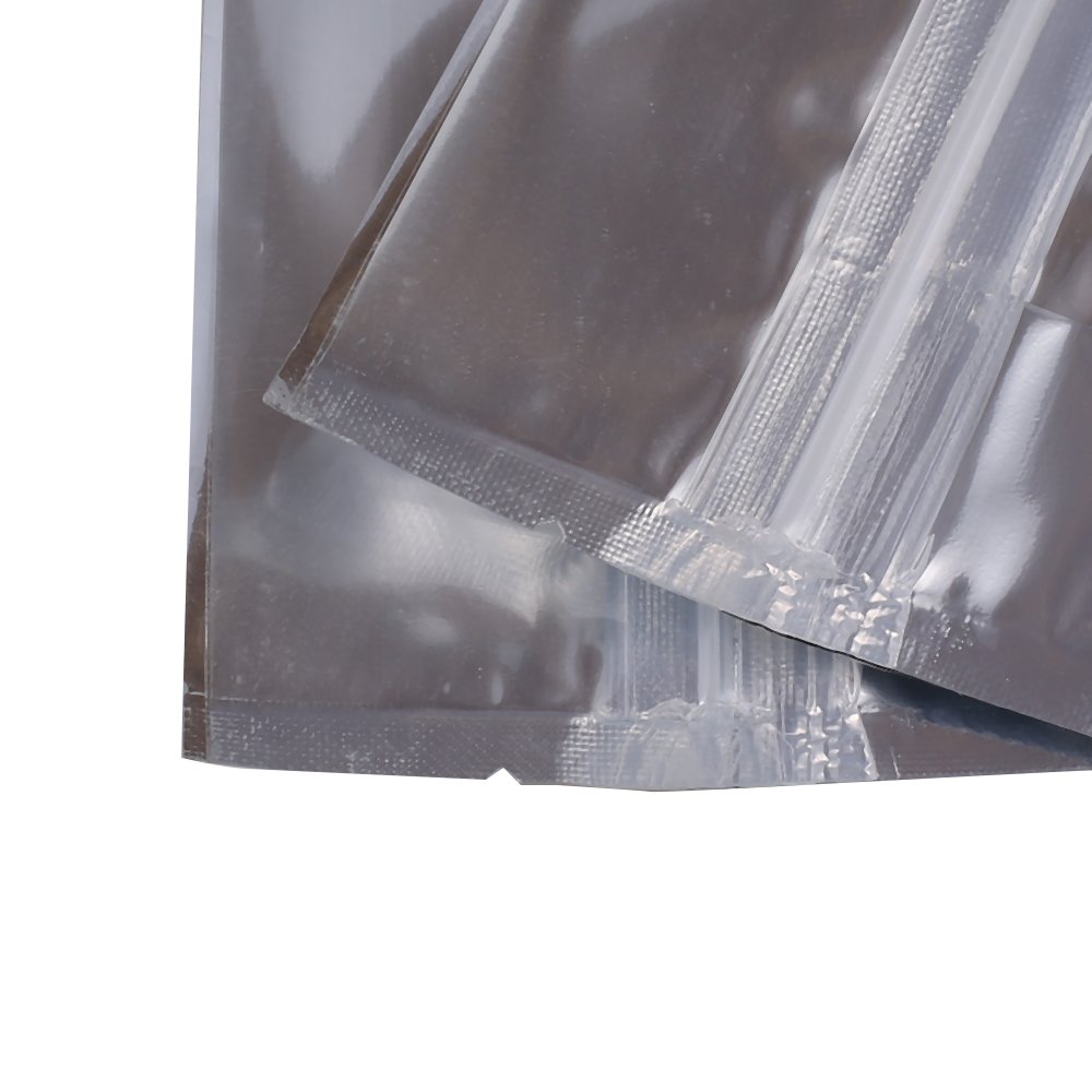 100PCS Silver Metallic Stand-Up Side Gusset Zip Top Lockk Bags w/Window 14x24+6cm (5.5x9.4+2.3")