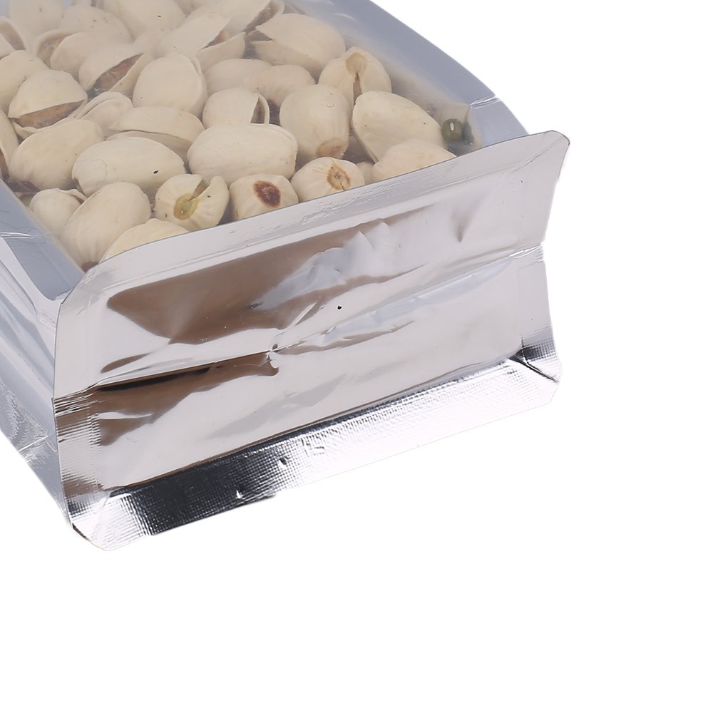 100PCS Silver Metallic Stand-Up Side Gusset Zip Top Lockk Bags w/Window 14x24+6cm (5.5x9.4+2.3")