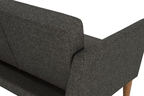 Novogratz Regal Futon with Tufted Linen Upholstery, Grey
