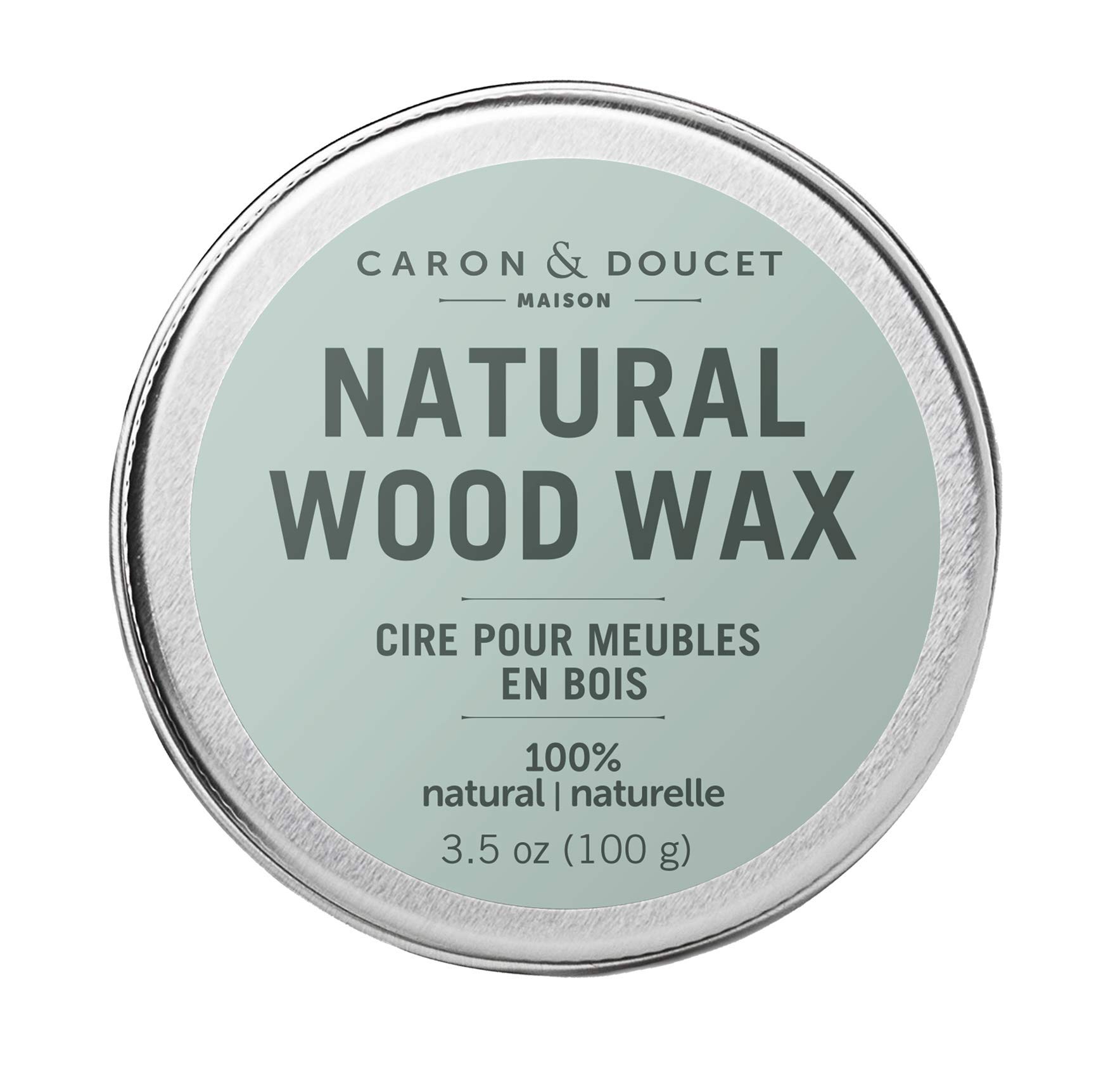 Caron & Doucet - Natural Wood Conditioning Vegan Wax Finish - 100% Plant Based Wood Conditioning and Polishing Wax Finish - Orange Scented - Suitable for Natural Wood Furniture. (3.5oz)