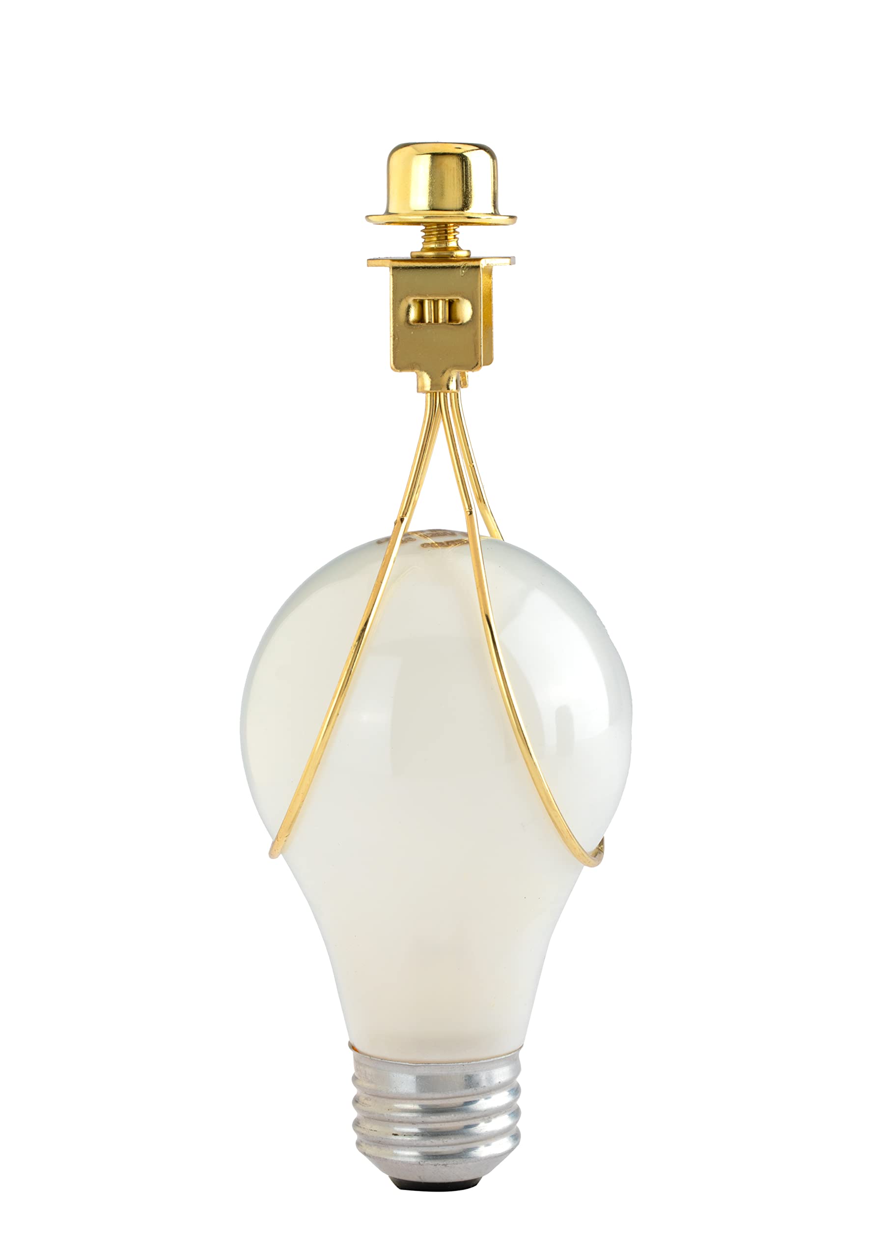 Creative Hobbies® Lamp Shade Light Bulb Clip Adapter Clip on with Shade Attaching Finial Top - Gold