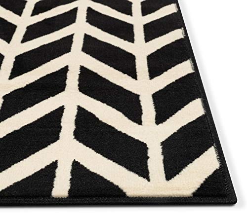 Well Woven Chevron Black 2' x 7'2" Runner Rug Carpet