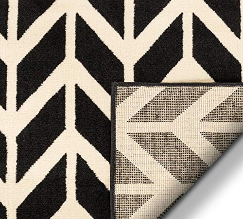 Well Woven Chevron Black 2' x 7'2" Runner Rug Carpet