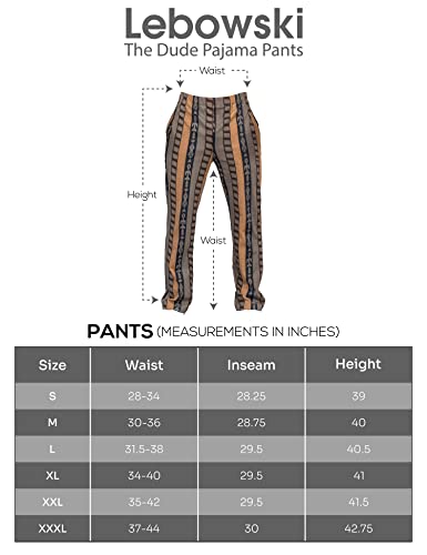 Costume Agent The Dude Lebowski Movie Character Pajama Pants Halloween Costume Cosplay Multicolor
