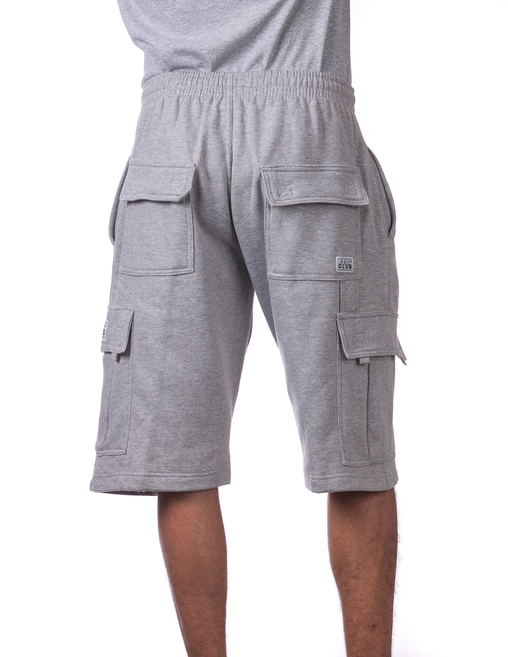 Pro Club Men's Fleece Cargo Short, Heather Gray, 3X-Large