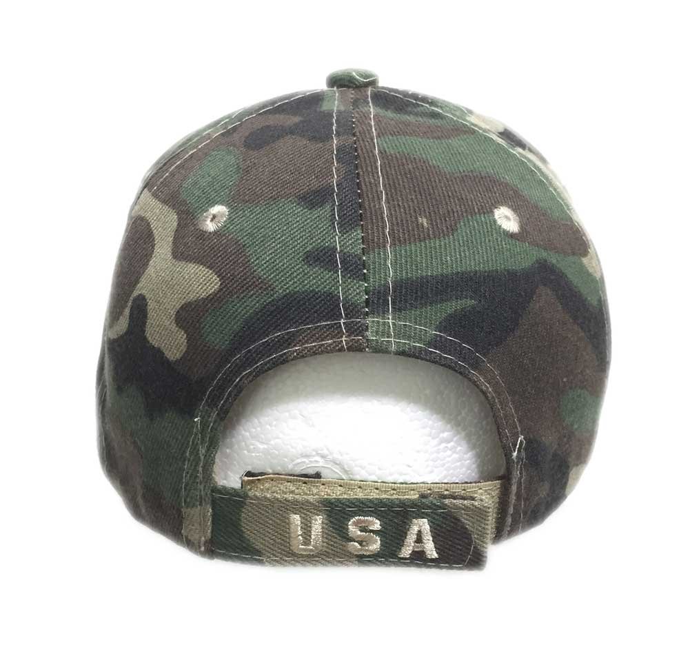 Aesthetinc Patriotic American Eagle and American Flag Baseball Cap USA 3D Embroidery (Military Camo)OS