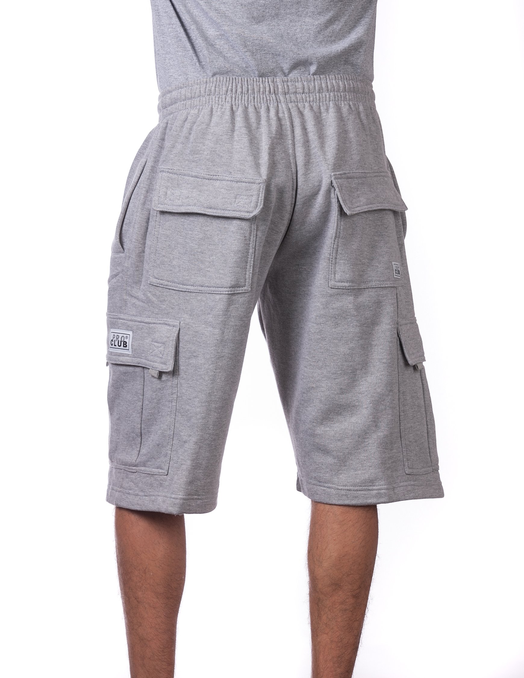 Pro Club Men's Fleece Cargo Short, Heather Gray, 3X-Large