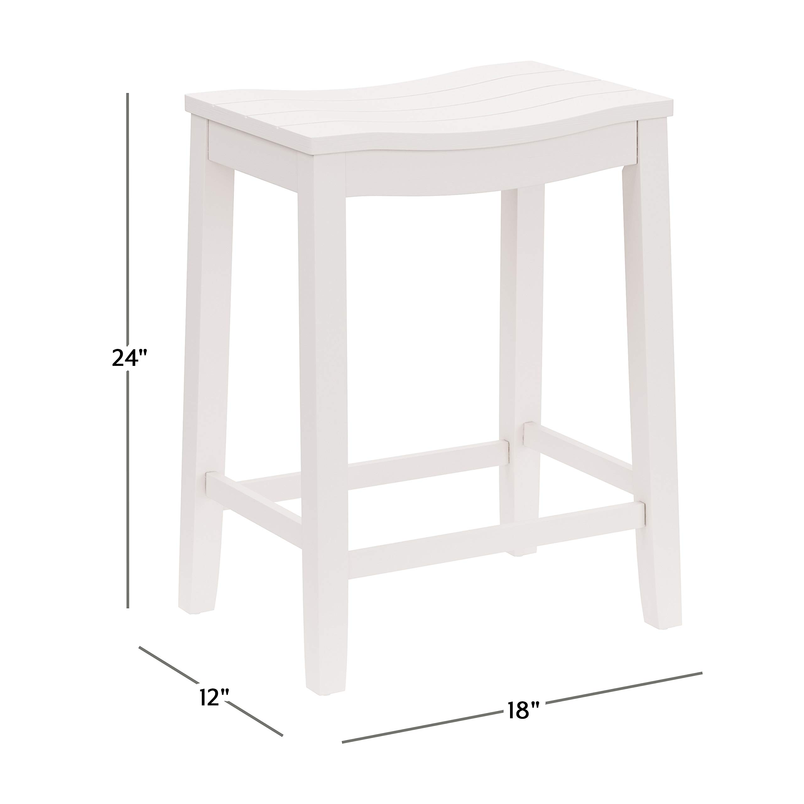 Hillsdale Furniture Fiddler Backless Counter Height Saddle Stool, White