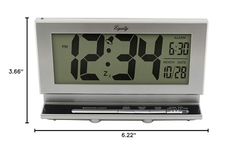 Equity’s 2” Digital LCD Alarm Clock with Night Vision Model# 30041 Silver