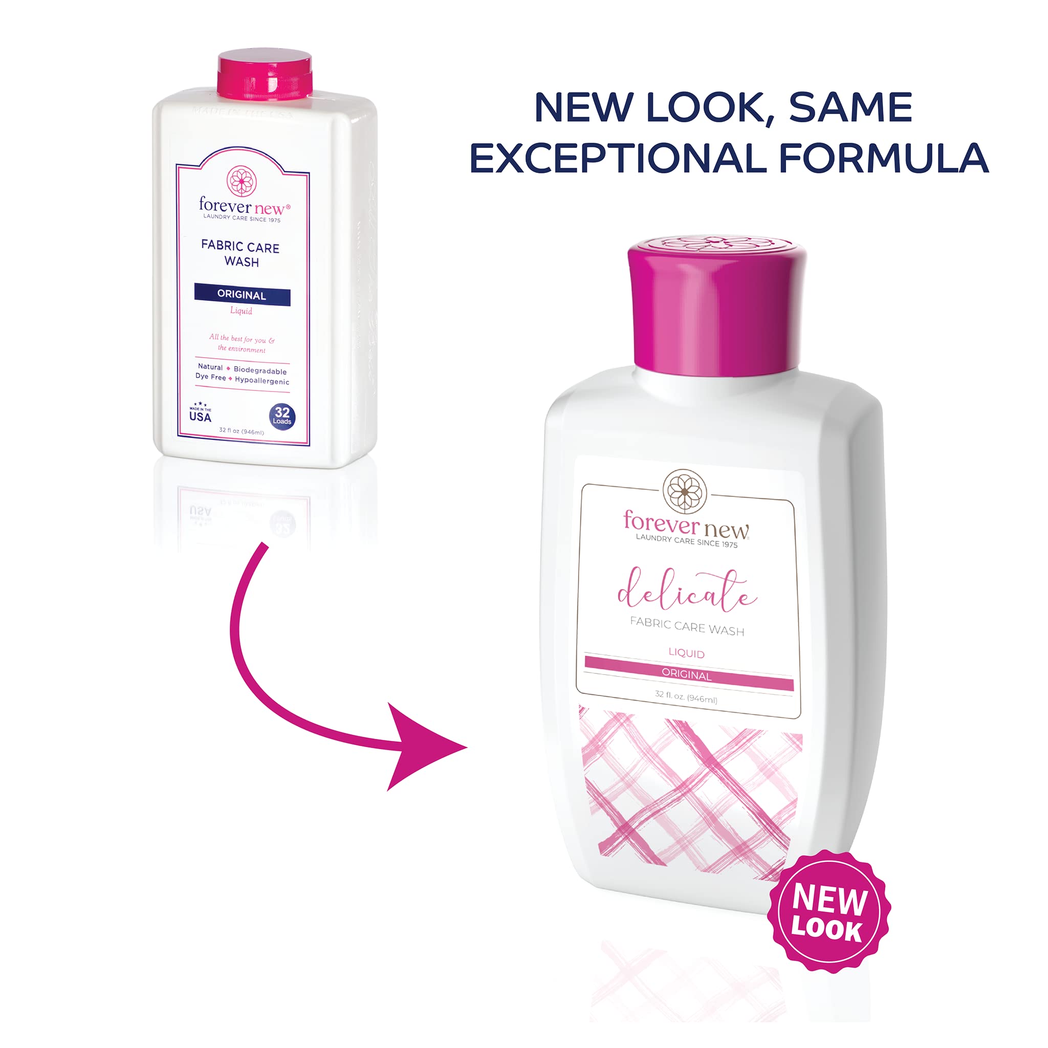 FOREVER NEW Liquid Laundry Detergent – Nontoxic Hypoallergenic Laundry Soap, Safe for Colors & Sensitive Skin - Essential Laundry Supplies, Delicate Fabric Care Wash (Original Scent, 32 fl. oz)