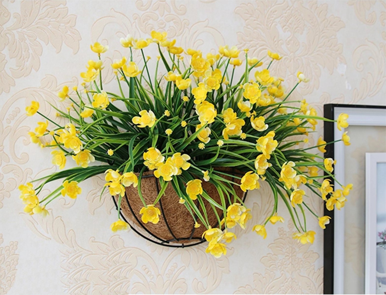 Tosnail 2 Pack Metal Wall Hanging Planter Basket with Coco Liner - Great for Indoor or Outdoor Plants