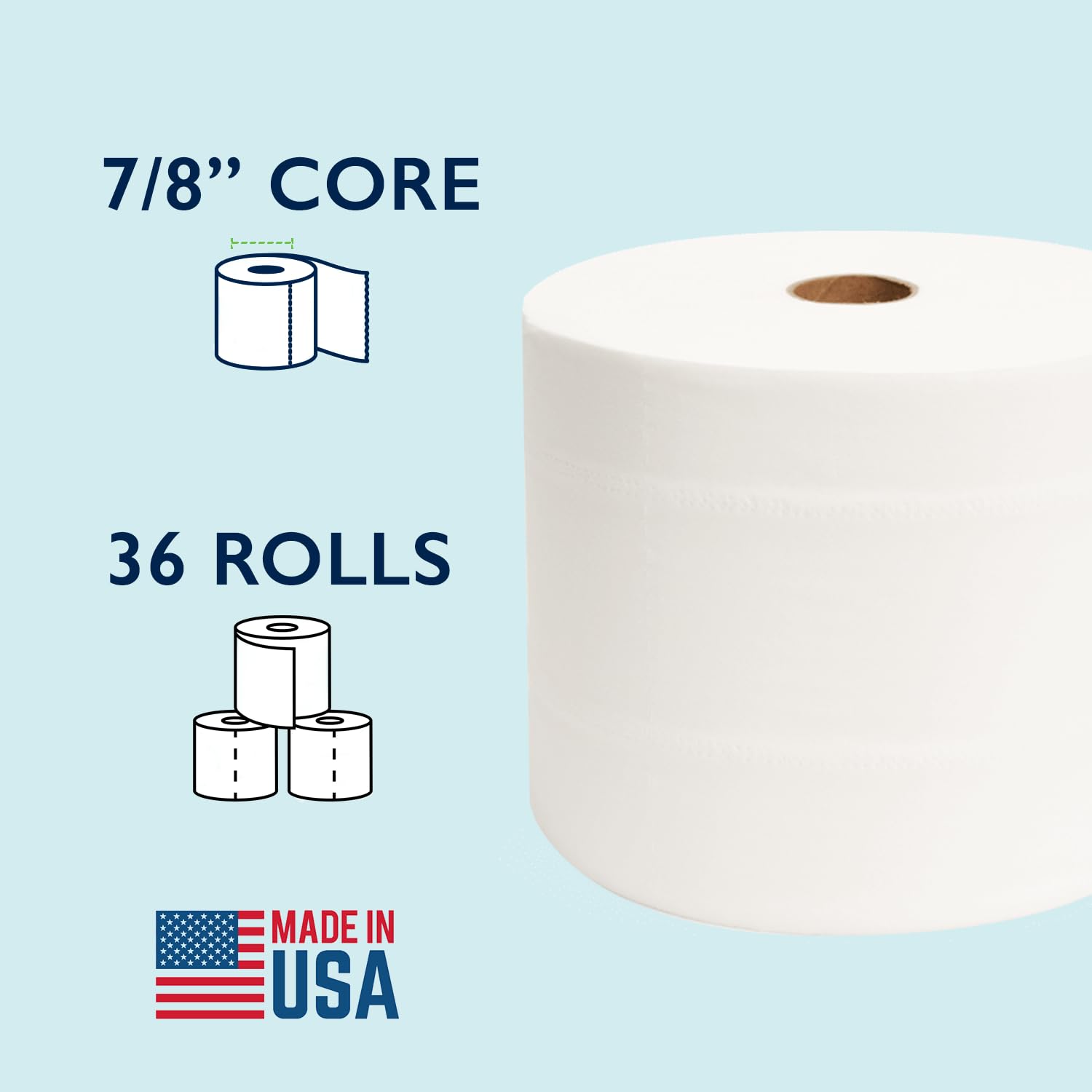 Morcon M1000 Compact Small Core Coreless Alternative, Premium Bath Tissue Roll, High Capacity Commercial Toilet Paper 2 Ply, Soft & Absorbent Tissue, 1000 Sheet Toilet Paper Per Roll, 36 Rolls
