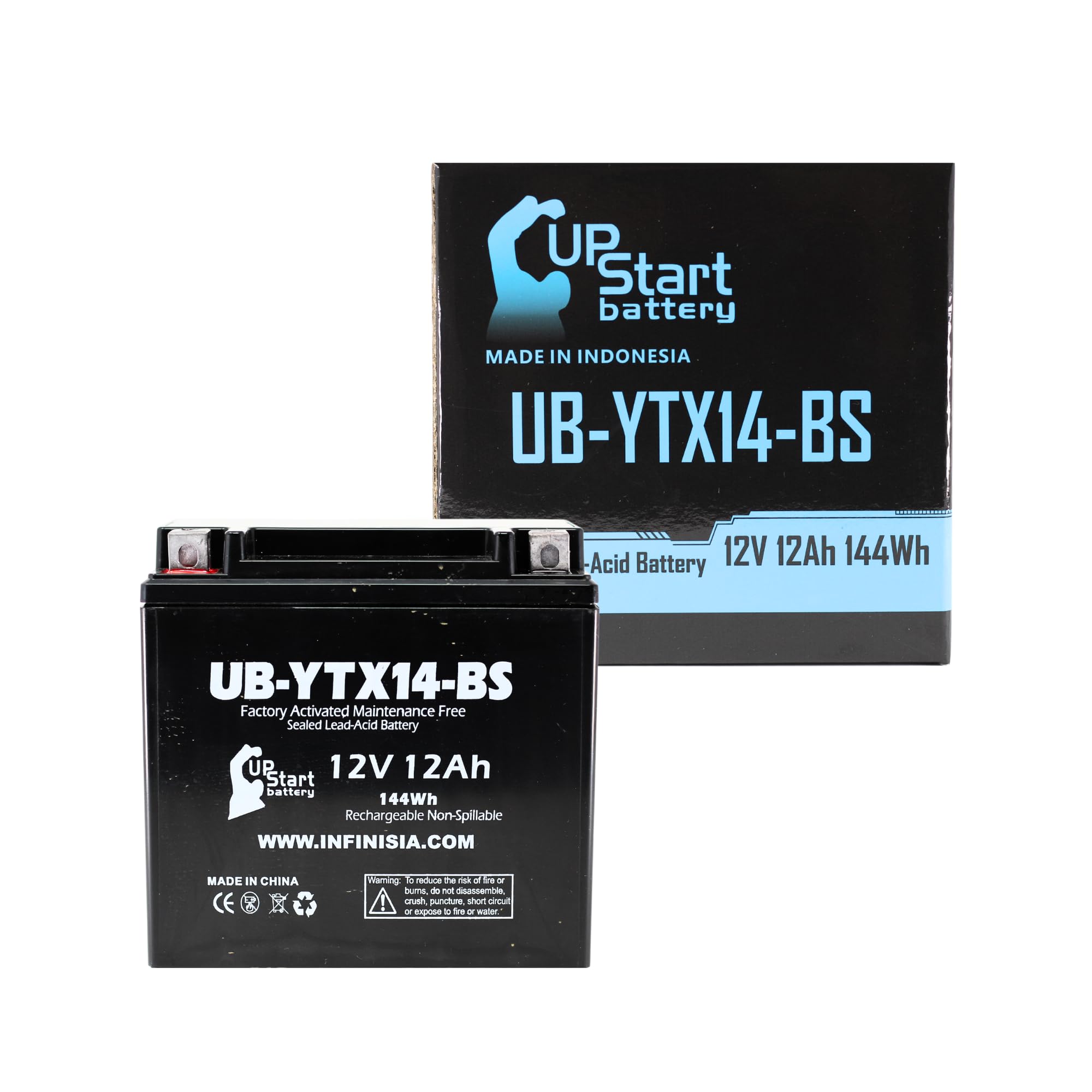 Replacement for 2000 Honda TRX450 FourTrax Foreman S, ES 450 CC Factory Activated, Maintenance Free, ATV Battery - 12V, 12AH, UB-YTX14-BS