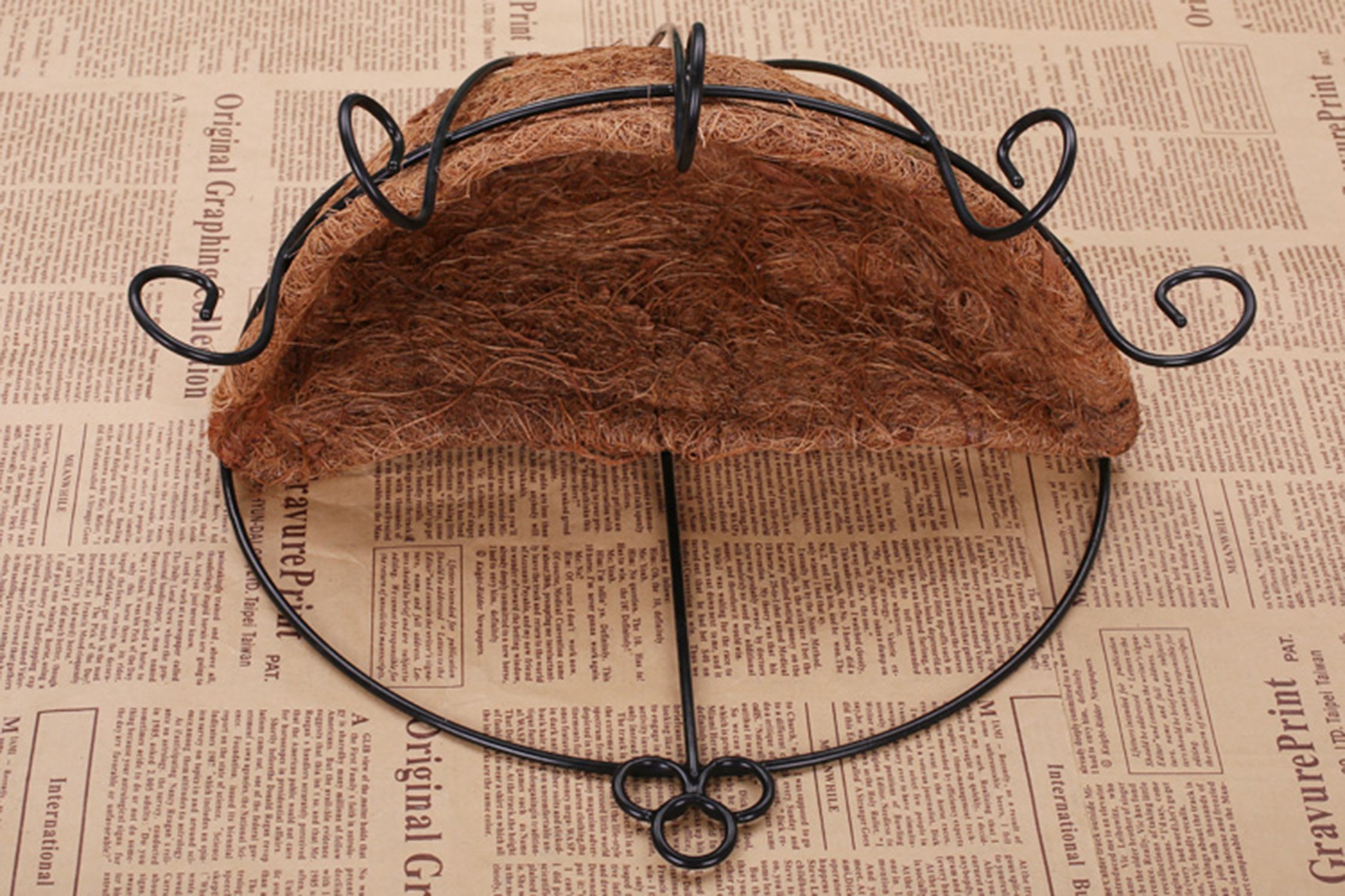 Tosnail 2 Pack Metal Wall Hanging Planter Basket with Coco Liner - Great for Indoor or Outdoor Plants