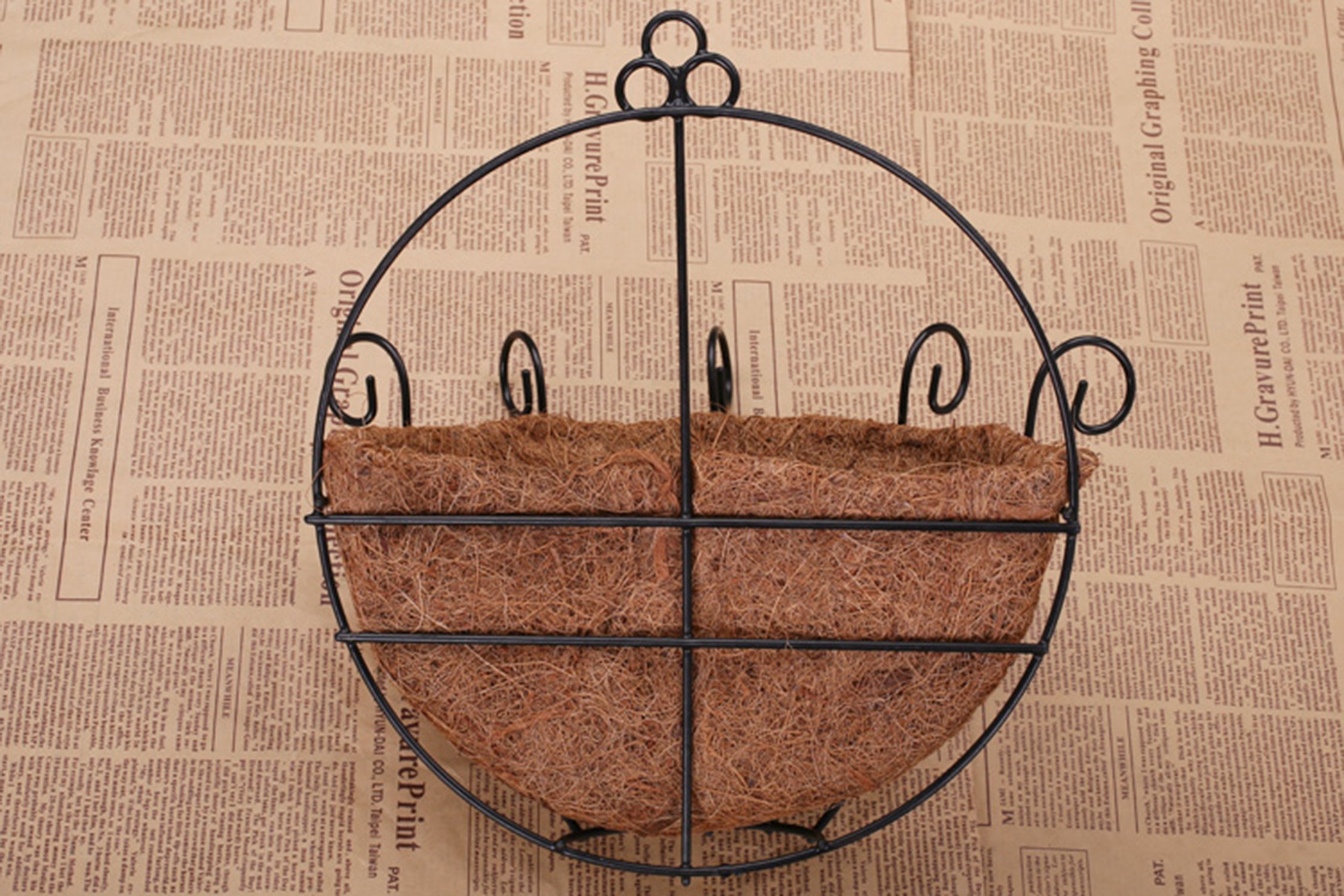 Tosnail 2 Pack Metal Wall Hanging Planter Basket with Coco Liner - Great for Indoor or Outdoor Plants