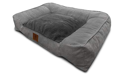 American Kennel Club AKC Memory Foam Sofa Pet Bed, Gray Popcorn Fur,X-Large (AKC-1882 Gray)