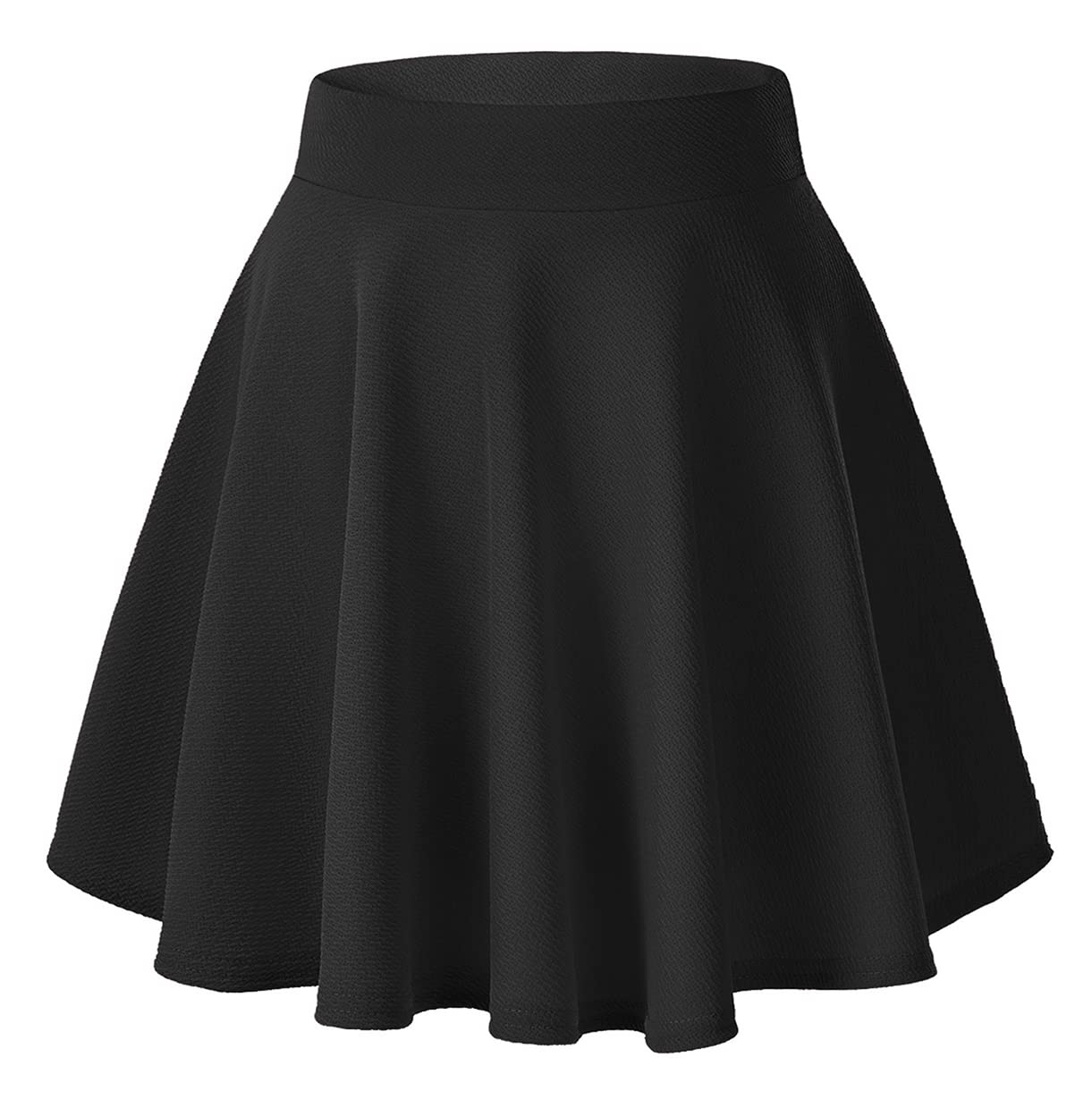 Urban CoCo Women's Basic Versatile Stretchy Flared Casual Mini Skater Skirt (X-Large, Black)