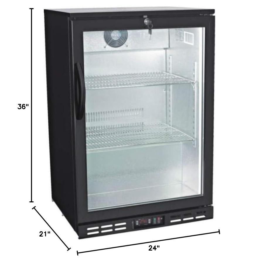 Birsppy Procool Refrigeration Single Door Glass Front Back Bar Beverage Cooler; 24" Wide, Counter Height Refrigerator