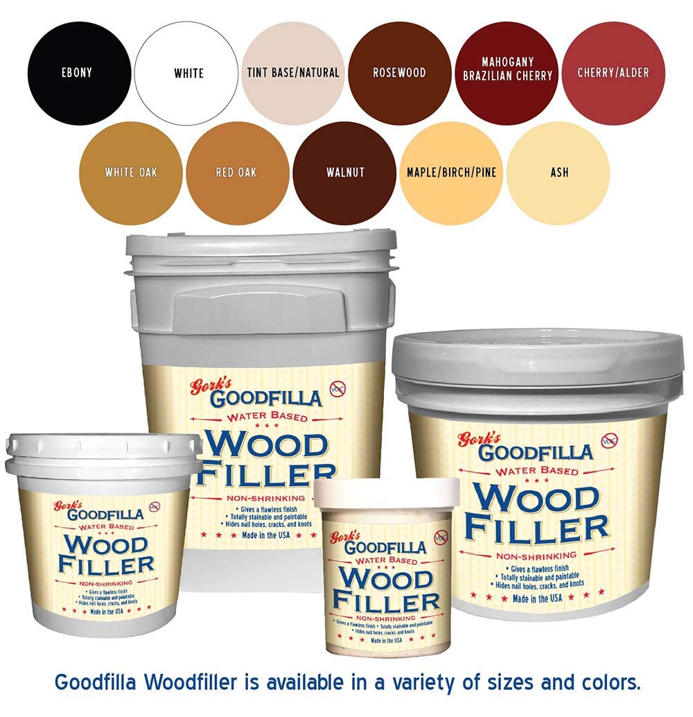 Water-Based Wood & Grain Filler - White - 8 oz By Goodfilla | Replace Every Filler & Putty | Repairs, Finishes & Patches | Paintable, Stainable, Sandable & Quick Drying